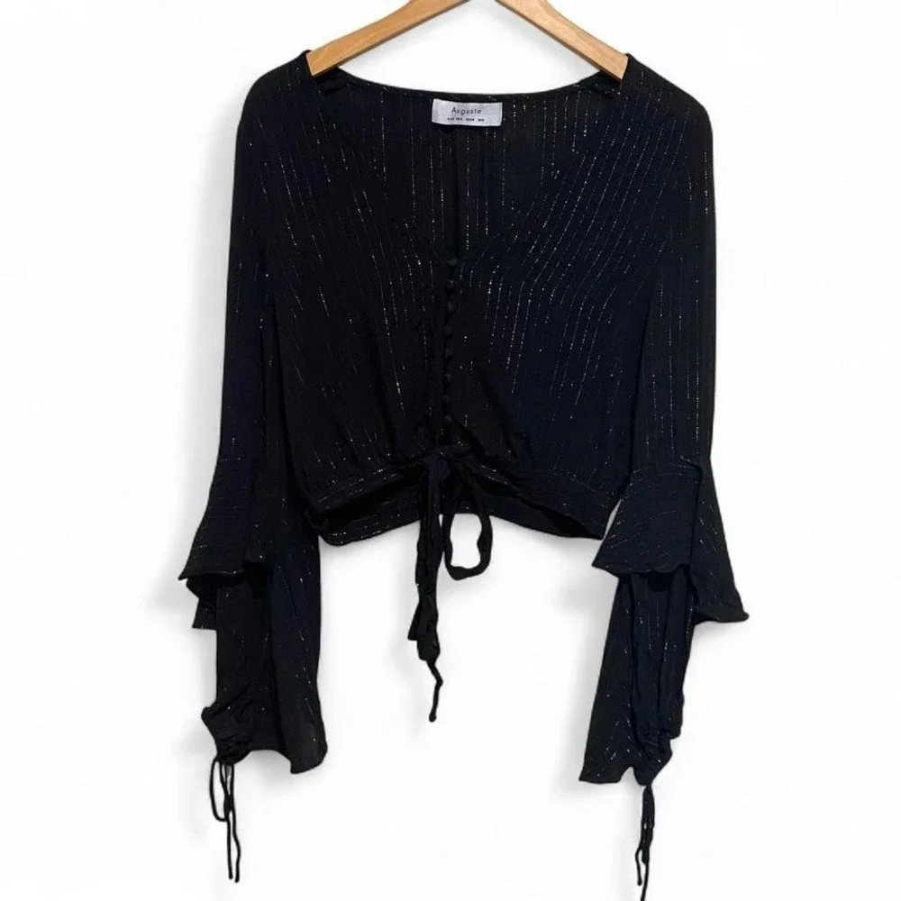 The Unbranded Brand | Tops | Auguste Luella Poet Womens Black Boho Bell ...